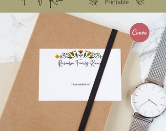 Family Reunion Name Tag Template, Tree Event Name Tag Template for ...