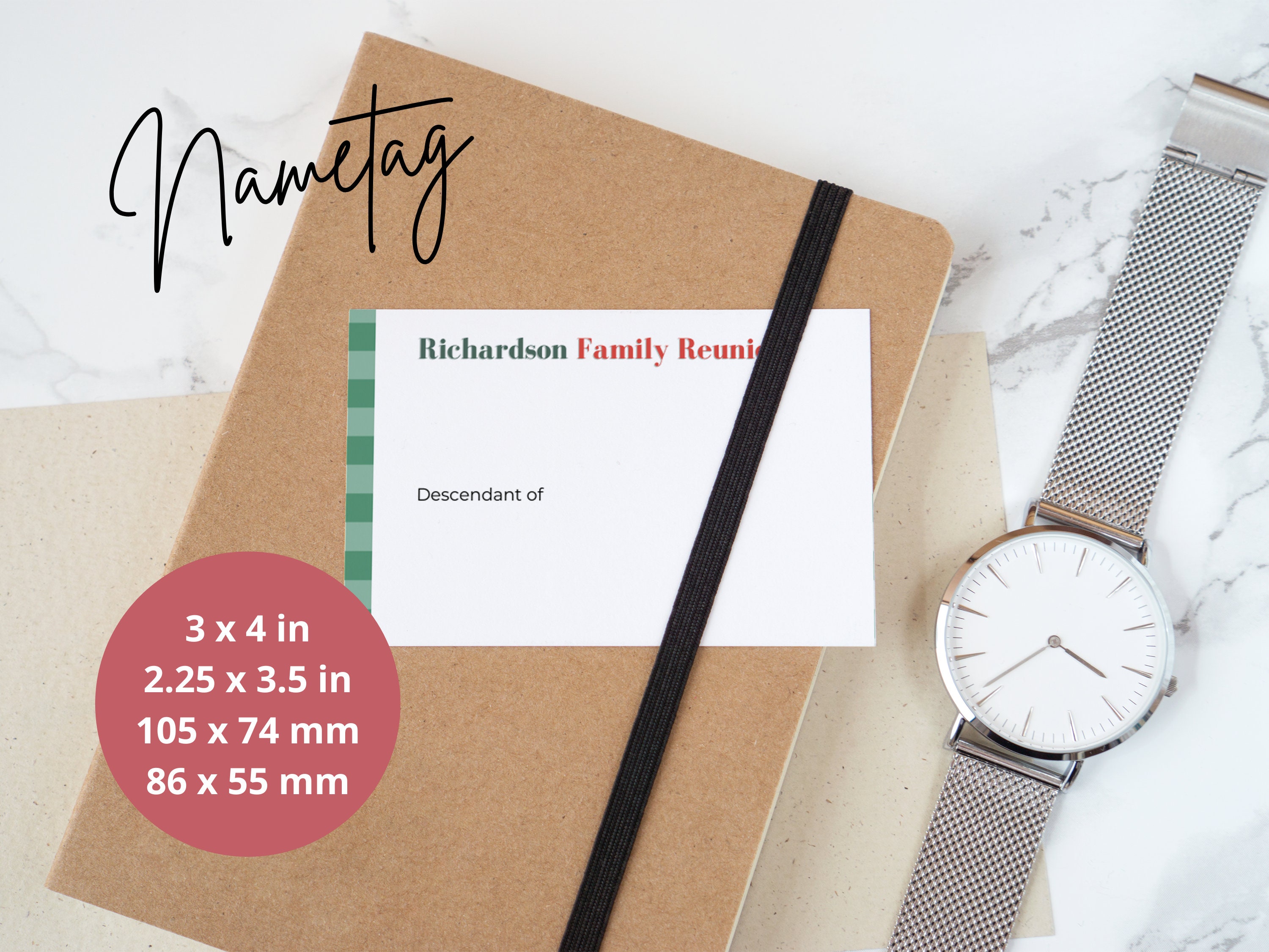 Family Reunion Name Tag Template, Picnic Event Name Tag Template for ...