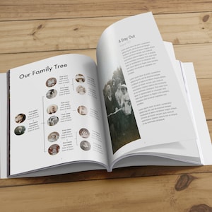 Family History Book Template Canva - Minimalist | Customizable Family ...