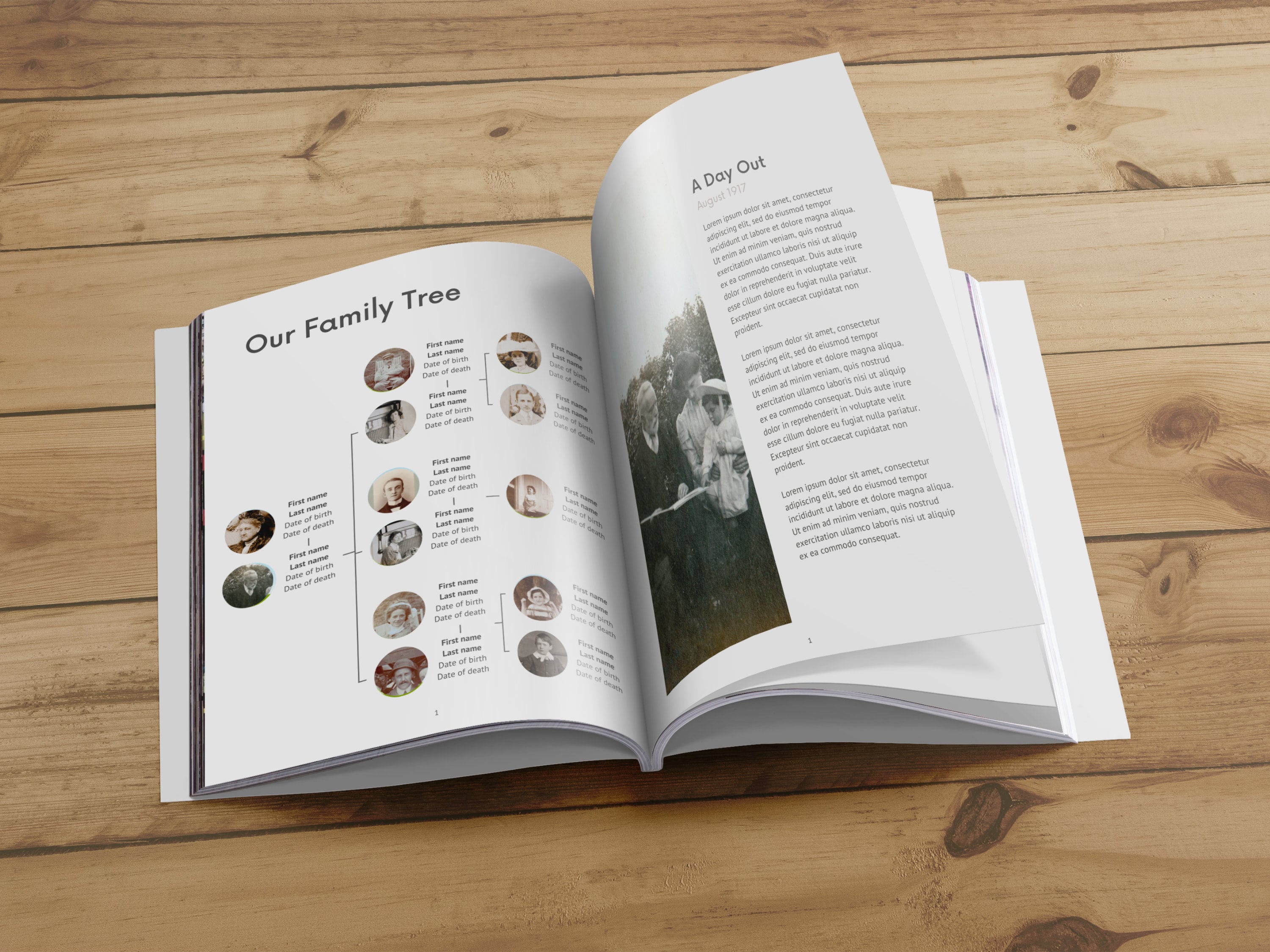 Family History Book Template Canva - Minimalist | Customizable Family ...