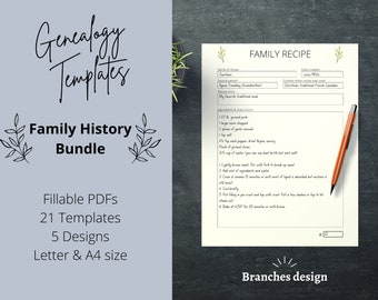 DNA Results Genealogy Research Digital Printable Fillable Forms PDF ...