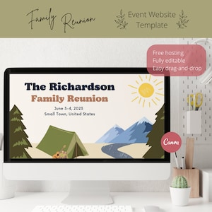 Family Reunion Website Template - Camping | in Person Event Website ...