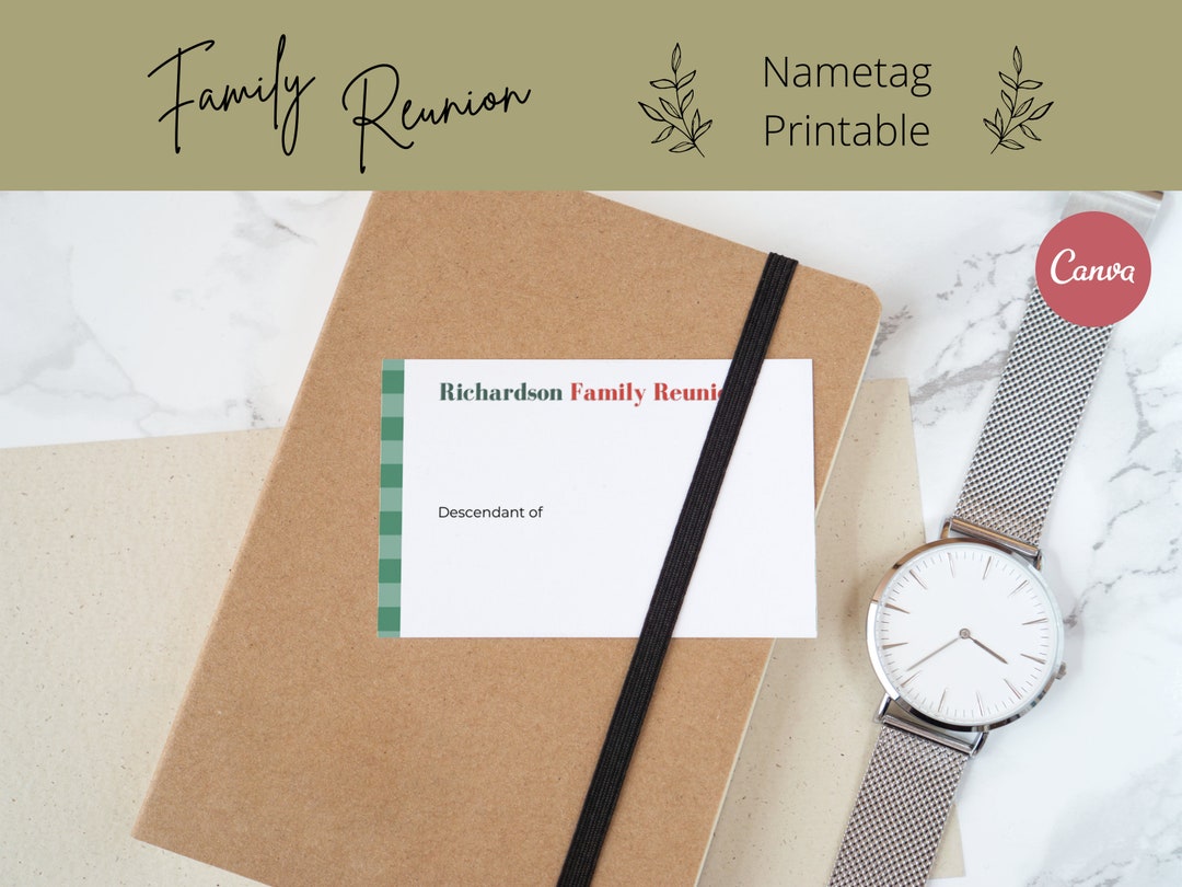 Family Reunion Name Tag Template, Picnic Event Name Tag Template for ...