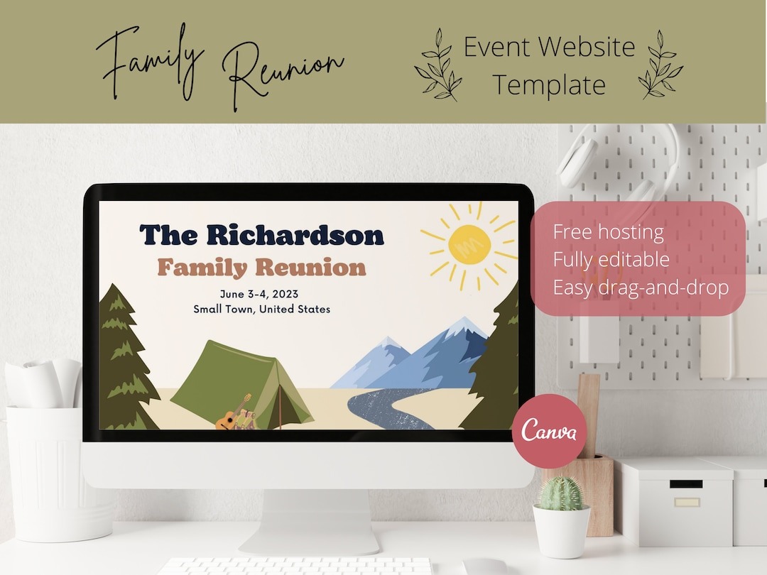 Family Reunion Website Template Camping in Person Event - Etsy