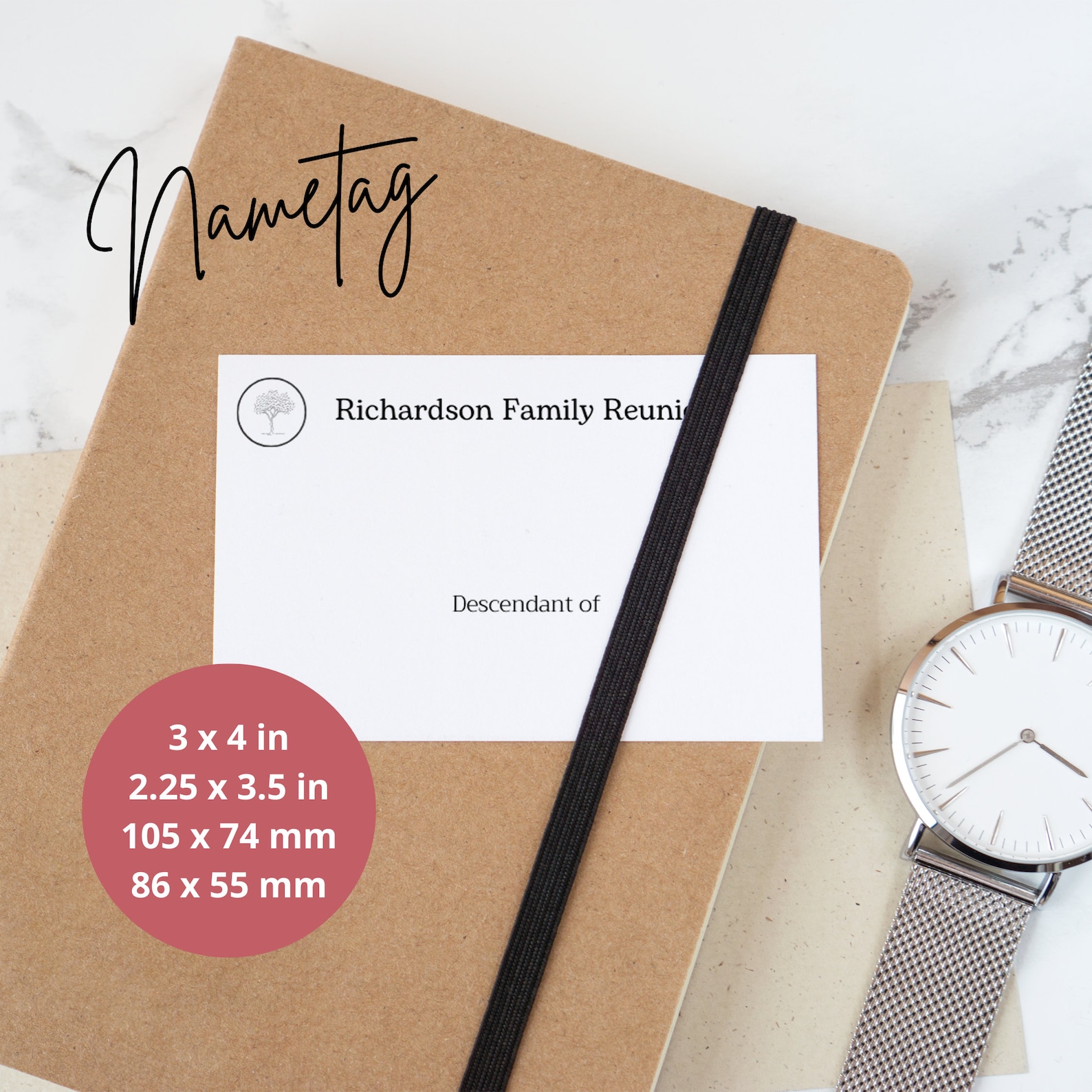 Family Reunion Name Tag Template, Tree | Event Name Tag Template for ...