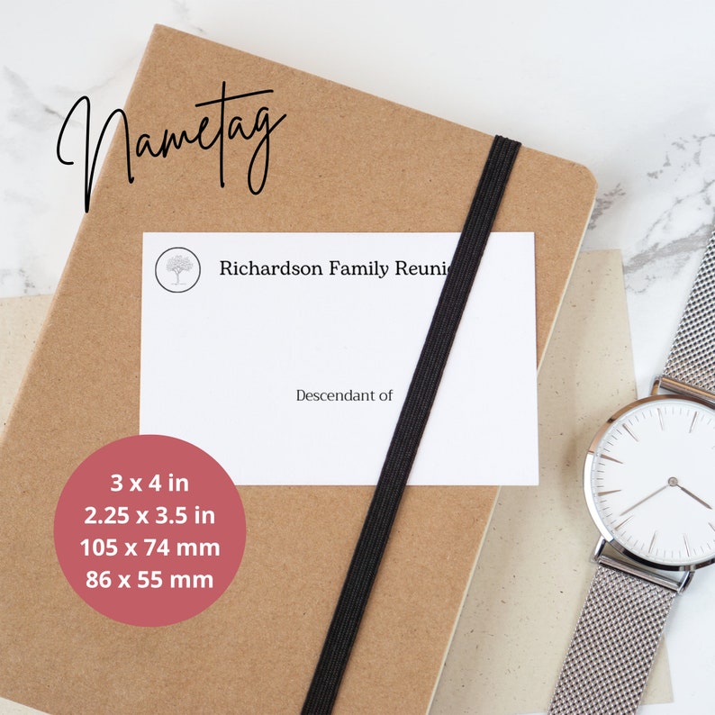 Family Reunion Name Tag Template, Tree | Event Name Tag Template for ...