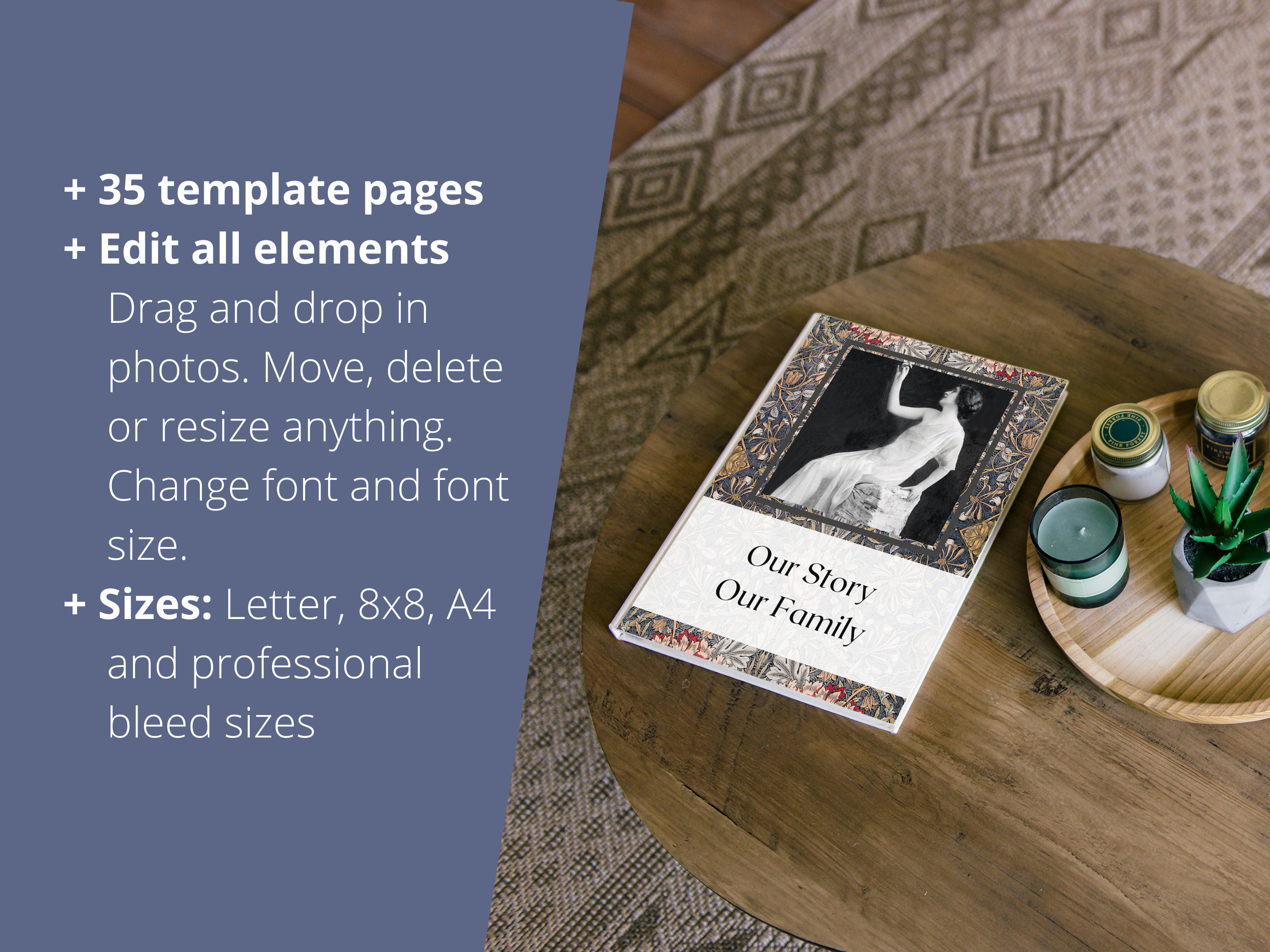 Family History Book Template Canva - William Morris | Customizable ...