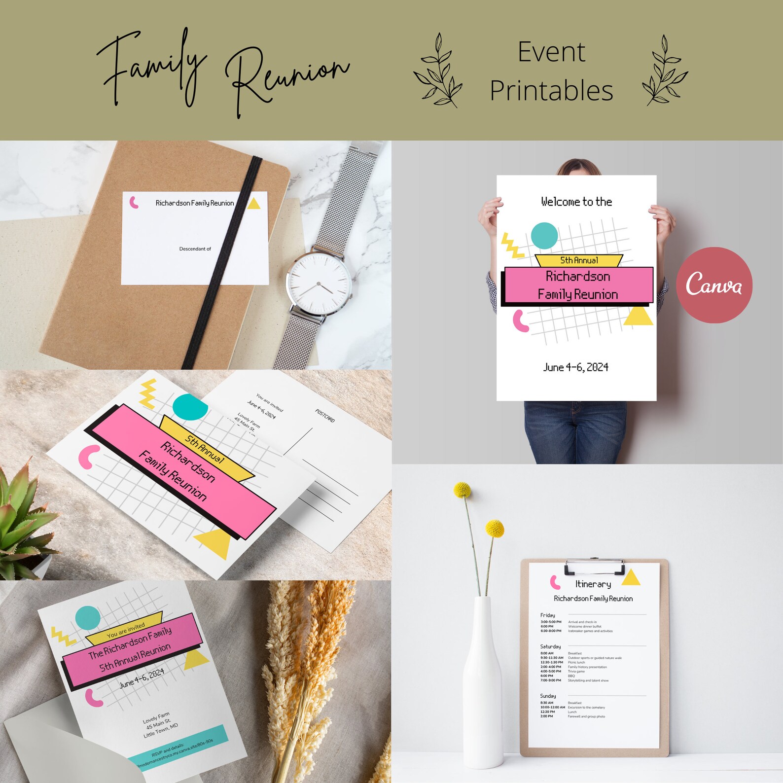 Family Reunion Printable Templates Canva | Event Printable Templates ...