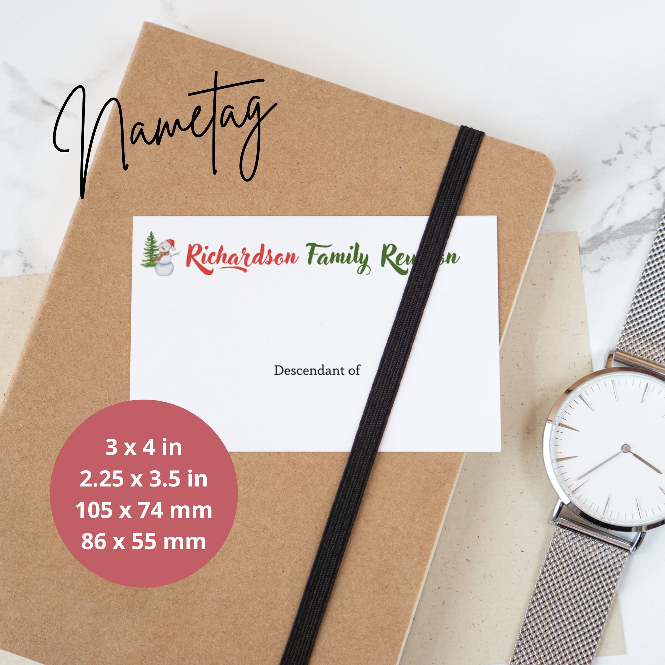 Family Reunion Name Tag Template, Winter | Event Name Tag Template for ...