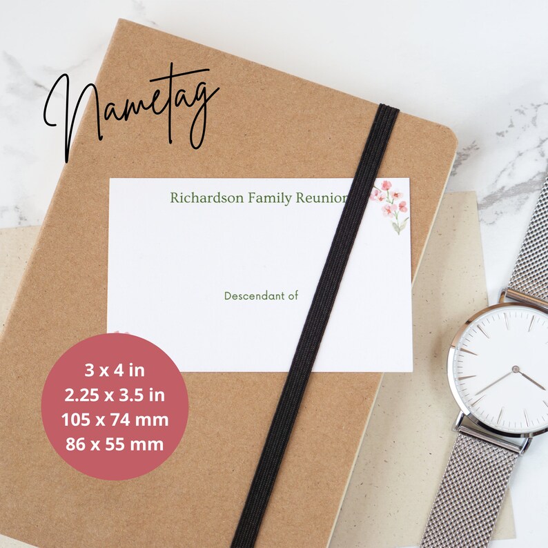 Family Reunion Name Tag Template, Spring | Event Name Tag Template for ...