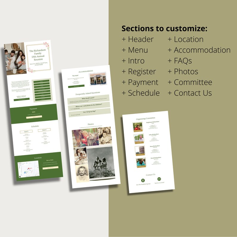 Family Reunion Website Template - Spring | in Person Event Website ...