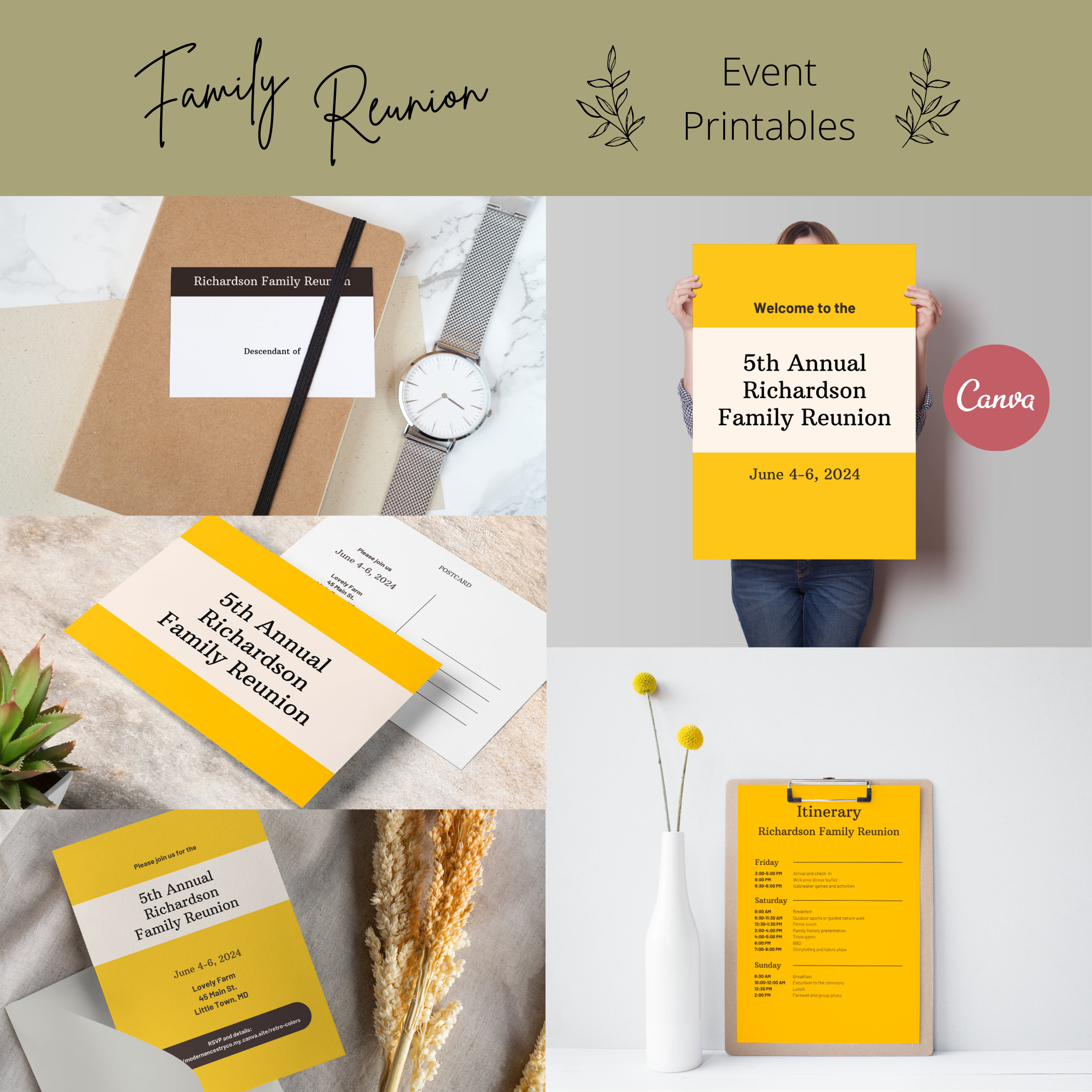 Family Reunion Printable Templates Canva | Event Printable Templates ...