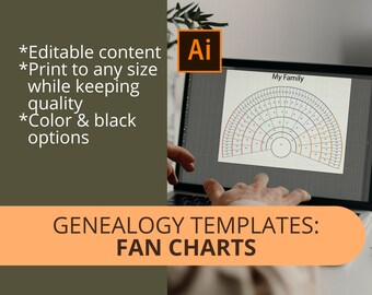 Family Tree Fan Chart Illustrator - Etsy