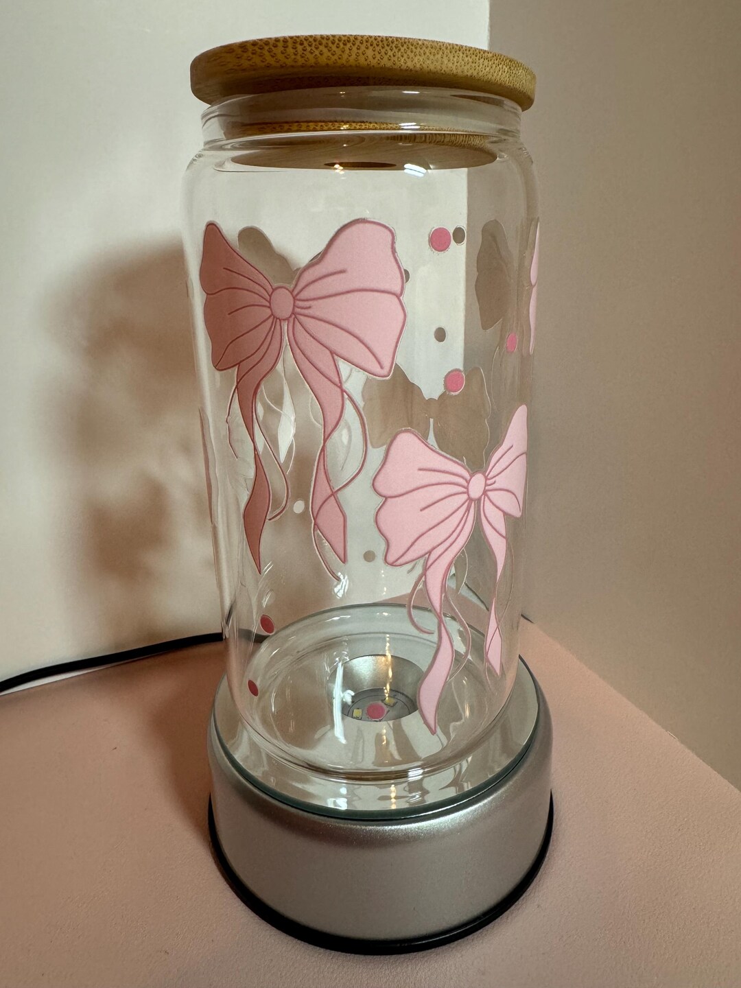Big Pink Bows Beer Can Glass 16oz - Etsy