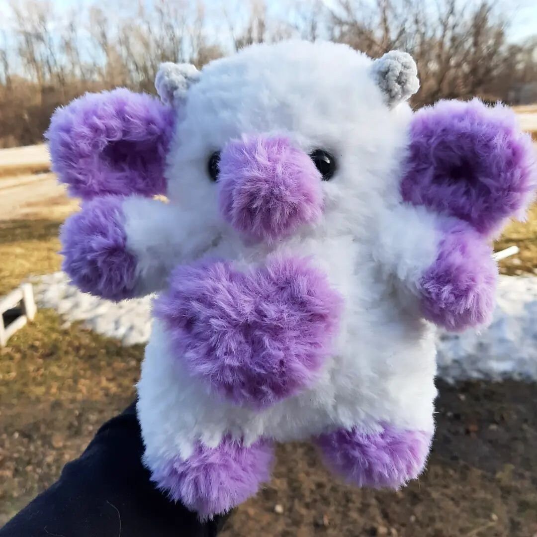 Crochet Fluffy Purple Heart Cow - Etsy