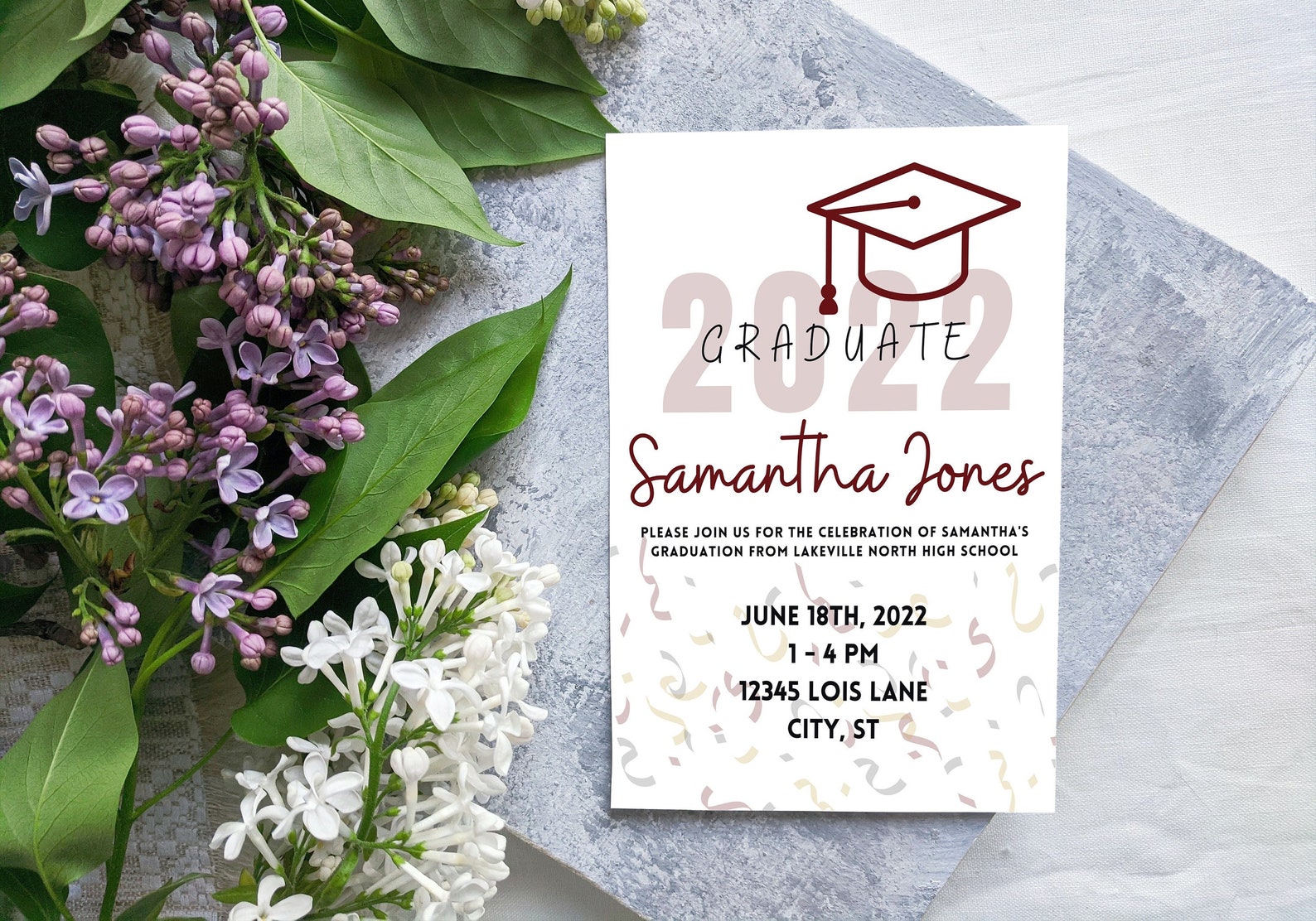 Custom Graduation Party Invitation, Personalized Grad Party Card ...