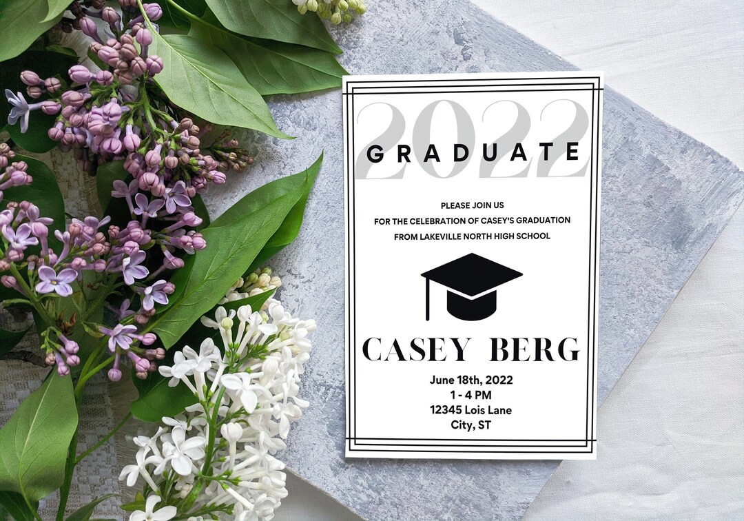 Custom Graduation Party Invitation, Personalized Graduation Invite ...