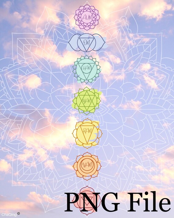 7 Chakras Balanced Beauty PNG File Mantra Seven Chakras Black Girl ...