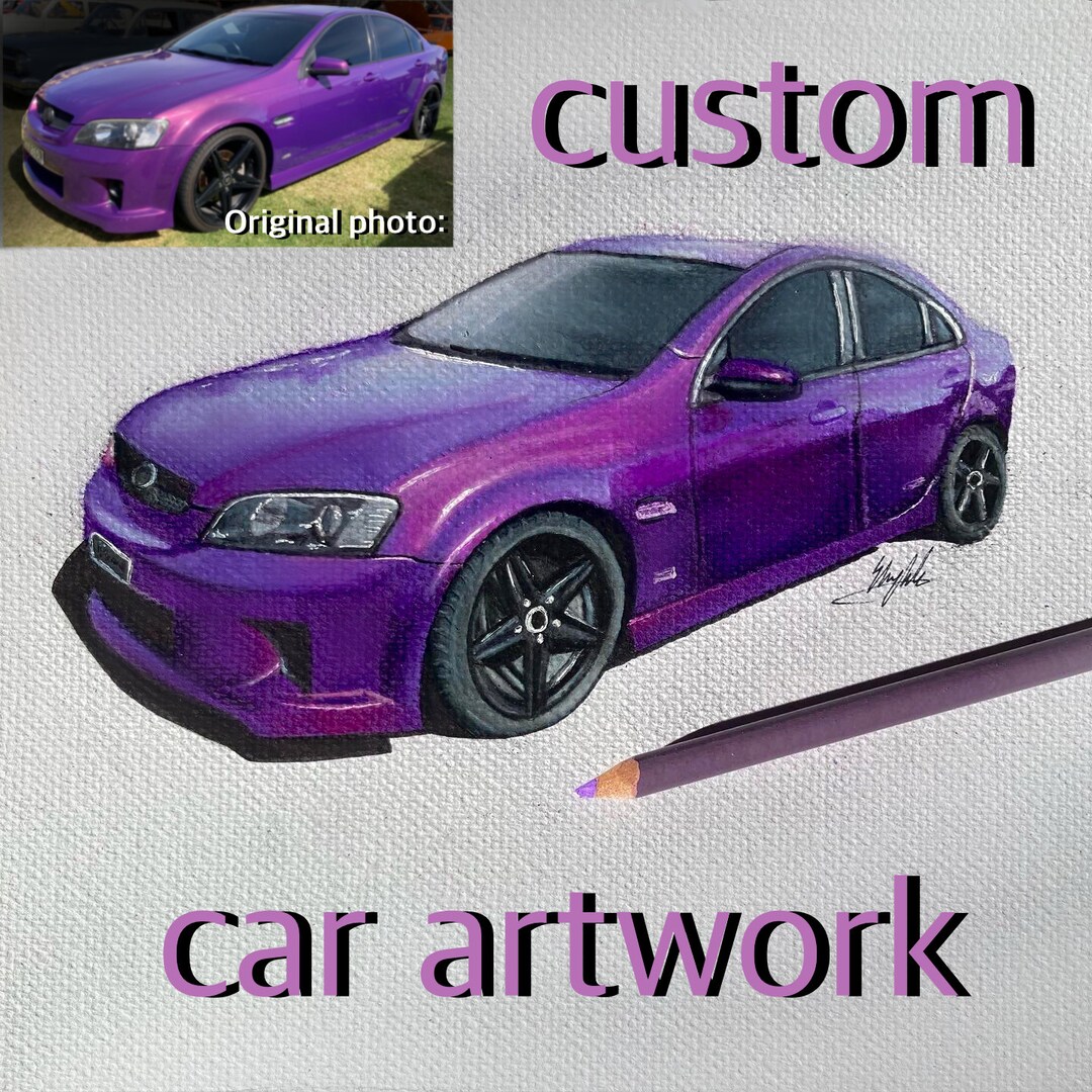Custom Car Artwork WITH BACKGROUND - Etsy