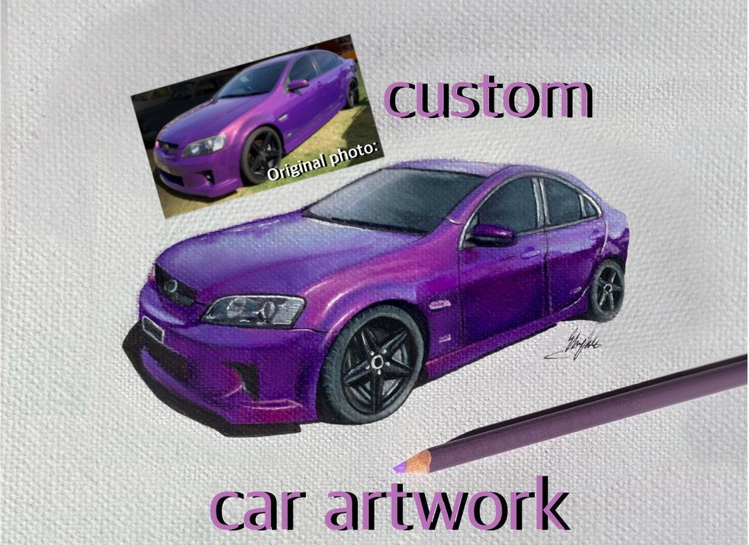 Custom Car Artwork WITH BACKGROUND - Etsy Australia