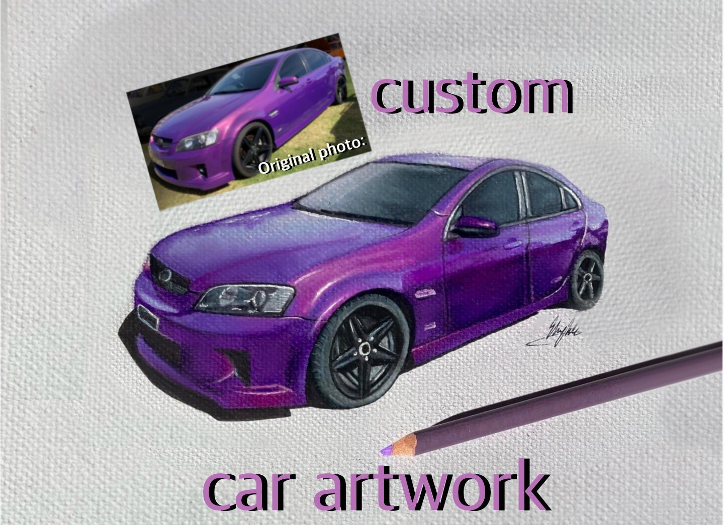 Custom Car Artwork WITH BACKGROUND - Etsy Australia