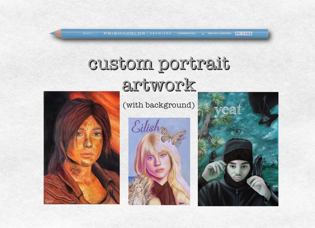 Custom Portrait Artwork WITH BACKGROUND - Etsy