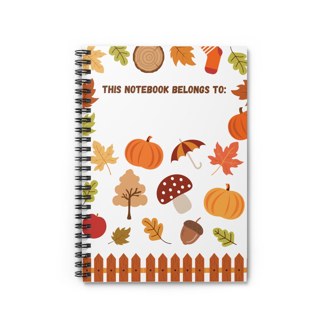 Autumn-themed Spiral Notebook for Fall Writing, Journaling, Note Taking ...