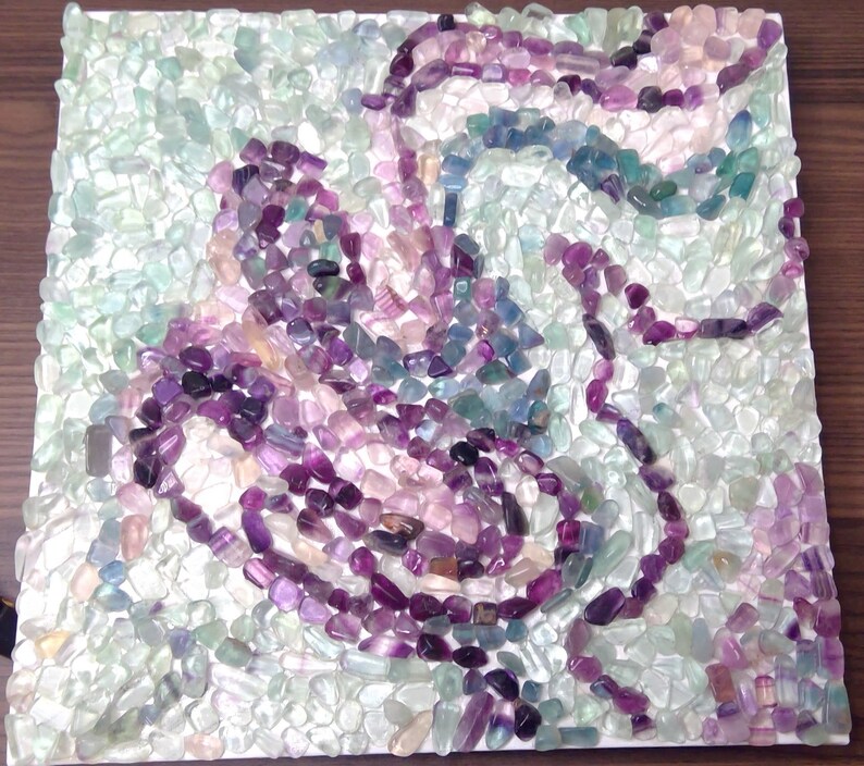 Rainbow Fluorite Crystal Wall Art, Home Decor, Embellished Wall Art, 10 ...