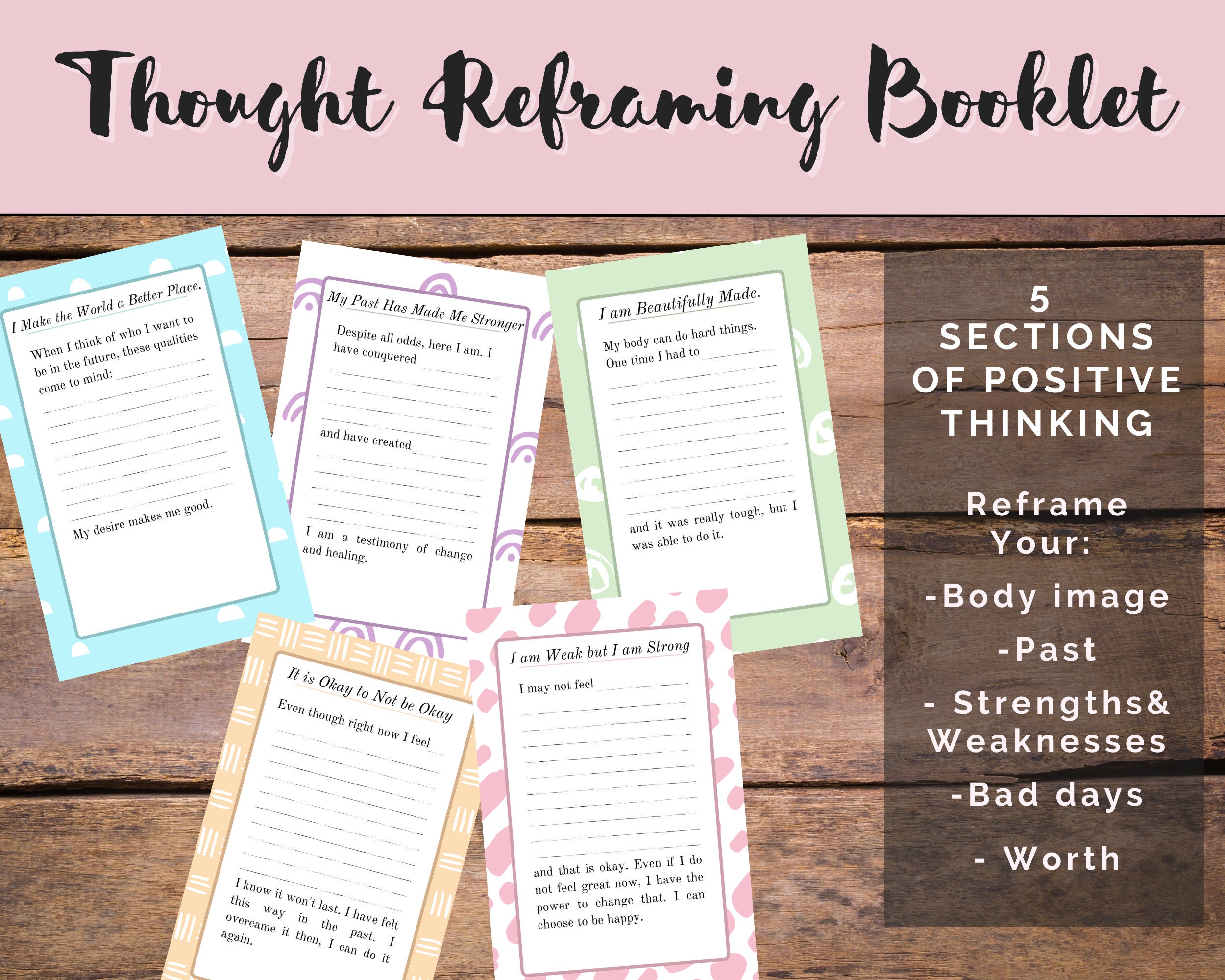 Reframing Your Thoughts Booklet - Mindfulness Journal - Reframe Your ...