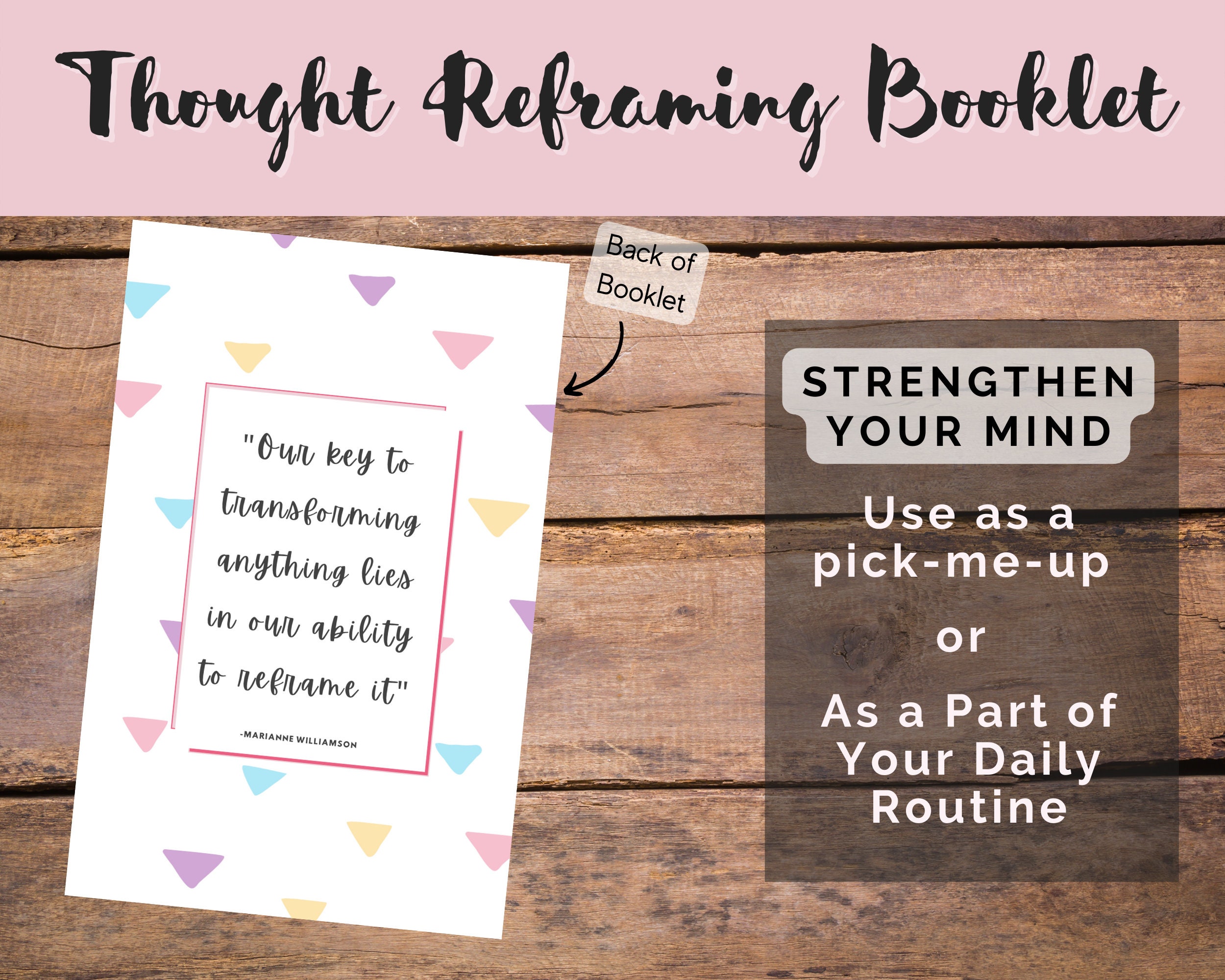 Reframing Your Thoughts Booklet - Mindfulness Journal - Reframe Your ...