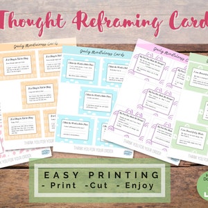 Thought Reframing Cards - Mindfulness - Reframe Your Body Image, Past ...