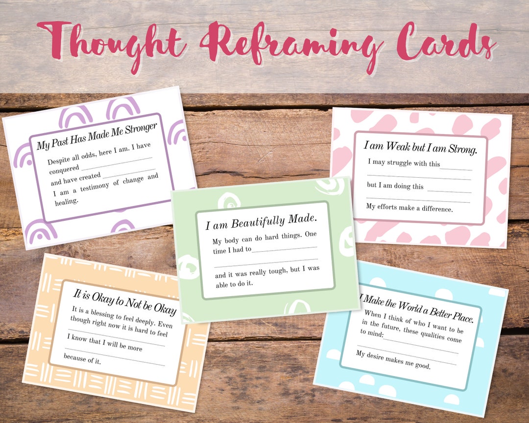 Thought Reframing Cards - Mindfulness - Reframe Your Body Image, Past ...