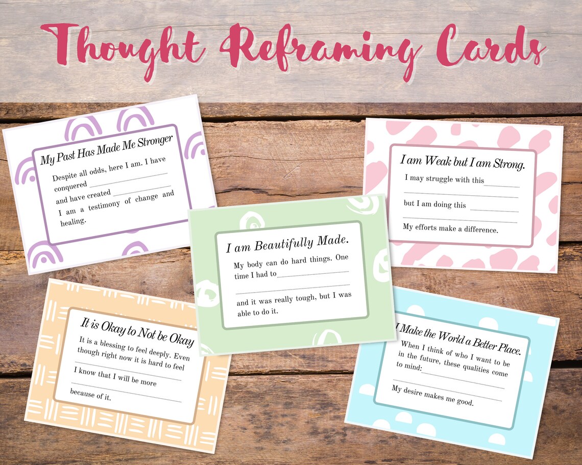 Thought Reframing Cards - Mindfulness - Reframe Your Body Image, Past ...