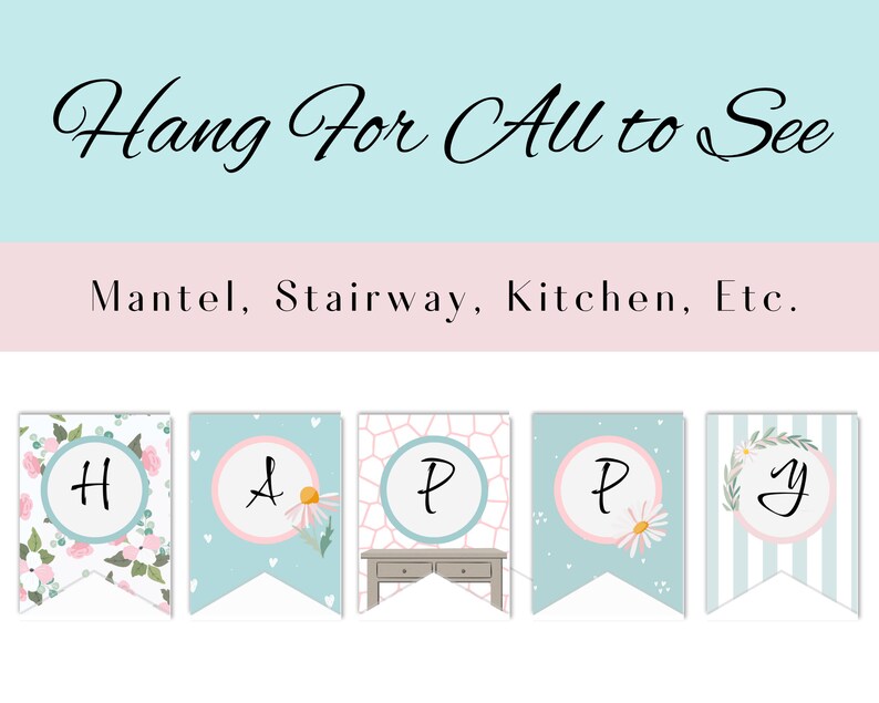 Happy Mother’s Day Printable Banner - Printable Bunting - Women’s Day ...