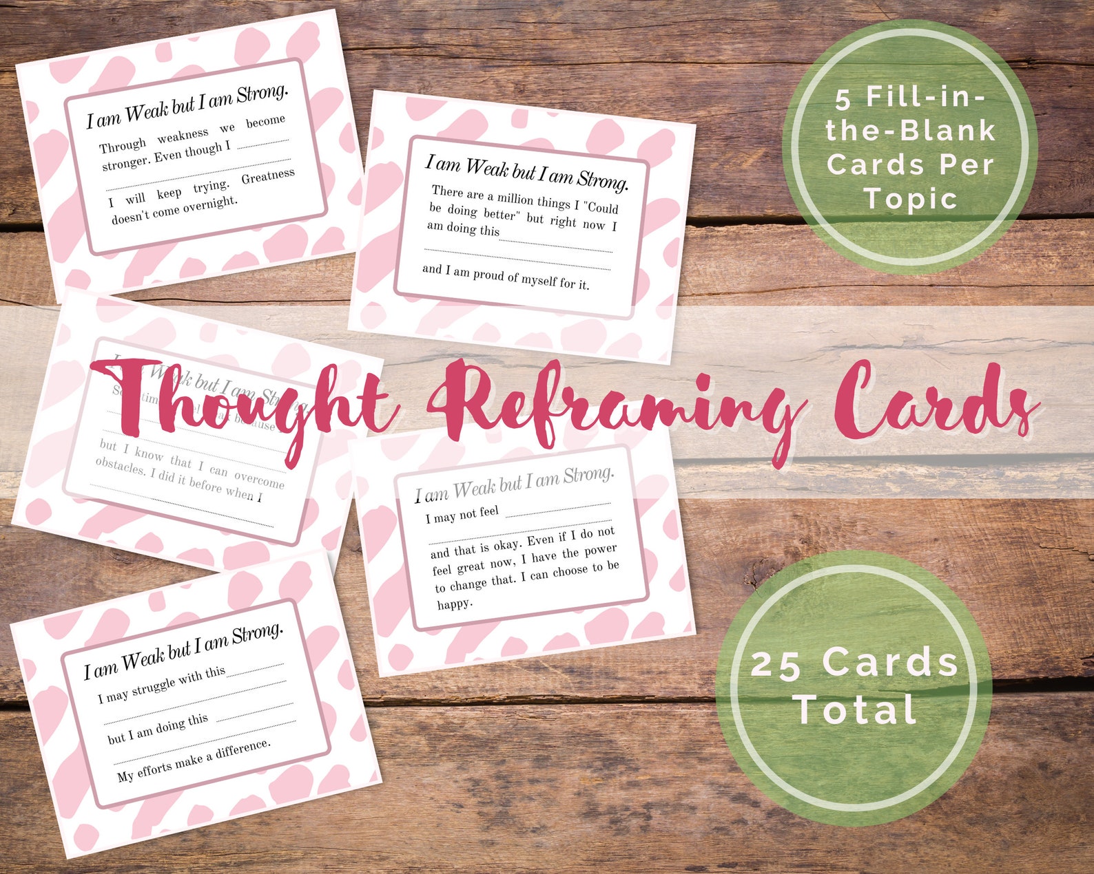 Thought Reframing Cards - Mindfulness - Reframe Your Body Image, Past ...