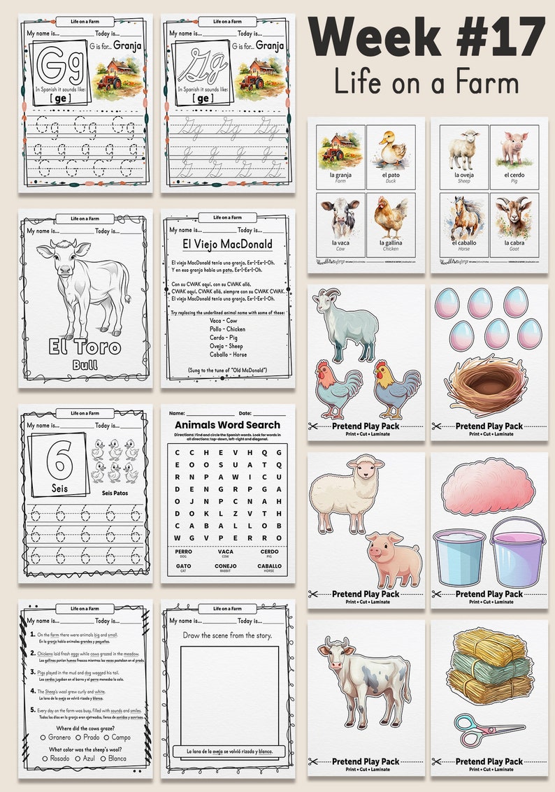 Plan de estudios de prekínder + kínder en español de 36 semanas / Temas ...