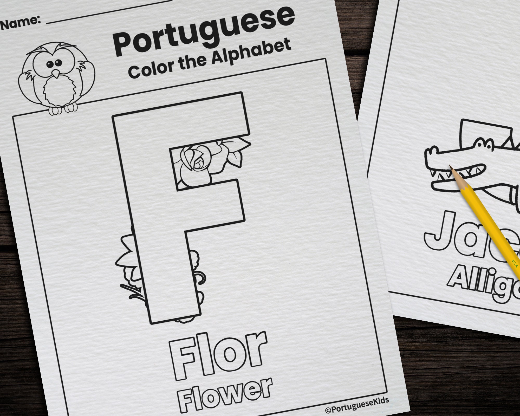 26 Portuguese Alphabet Coloring Worksheets for Kids - Etsy