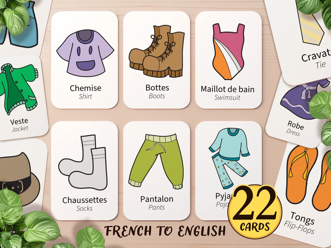 Italian & English Clothes Flashcards for Kids | Printable Italian ...