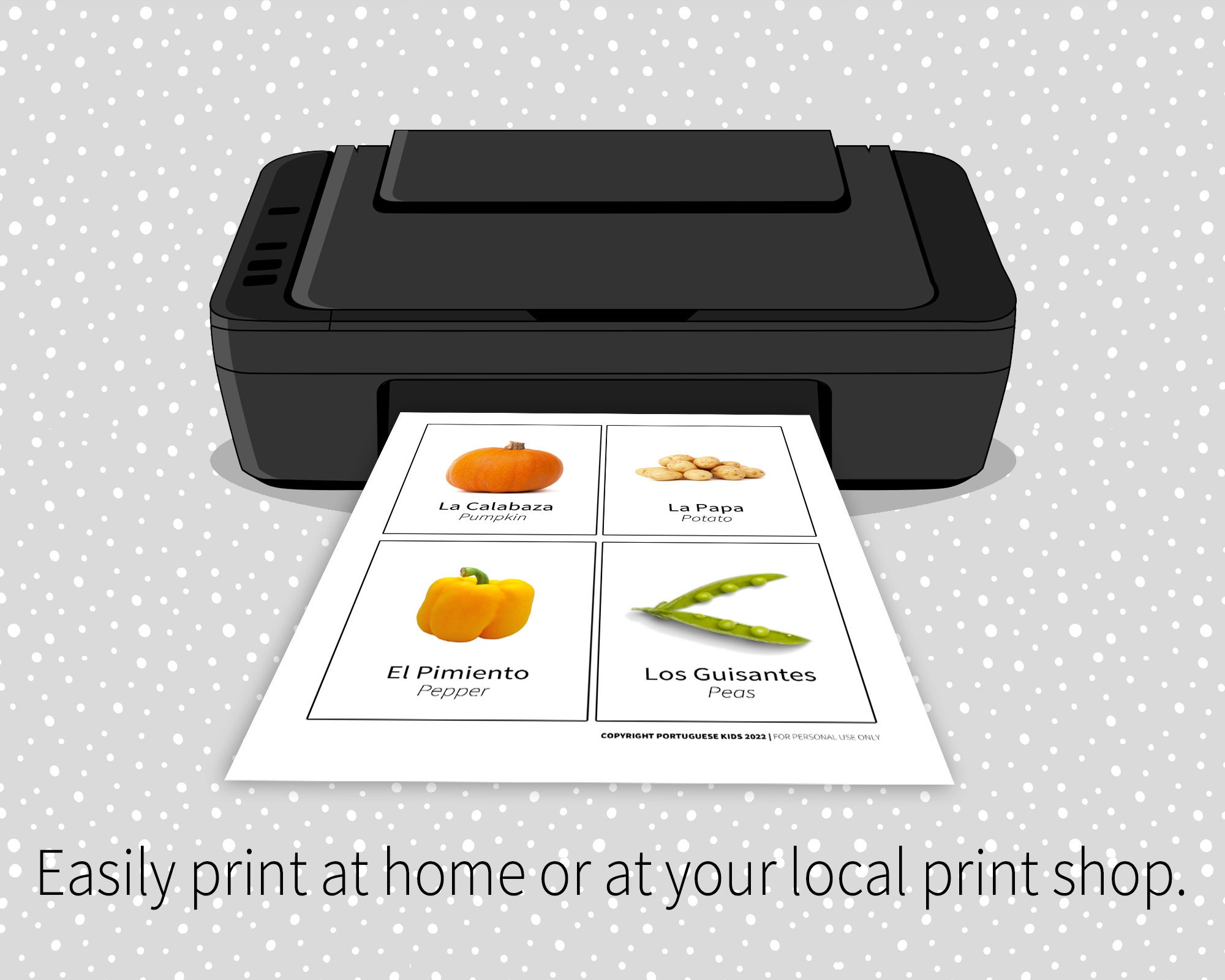 20 Spanish & English Bilingual Vegetables Flashcard Printable - Etsy