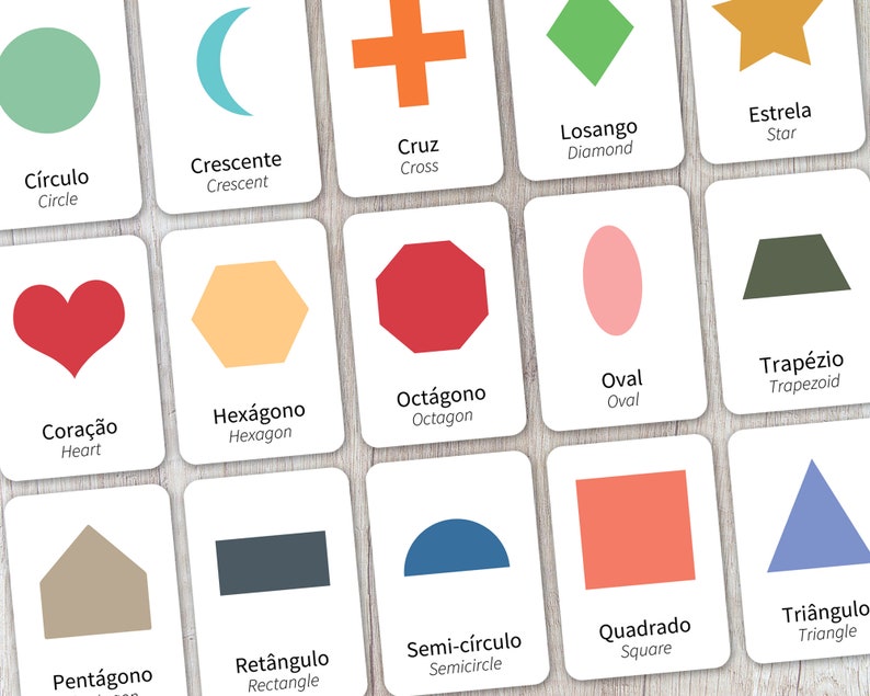 74 Portuguese & English BUNDLE Flashcards Printable Brazil - Etsy