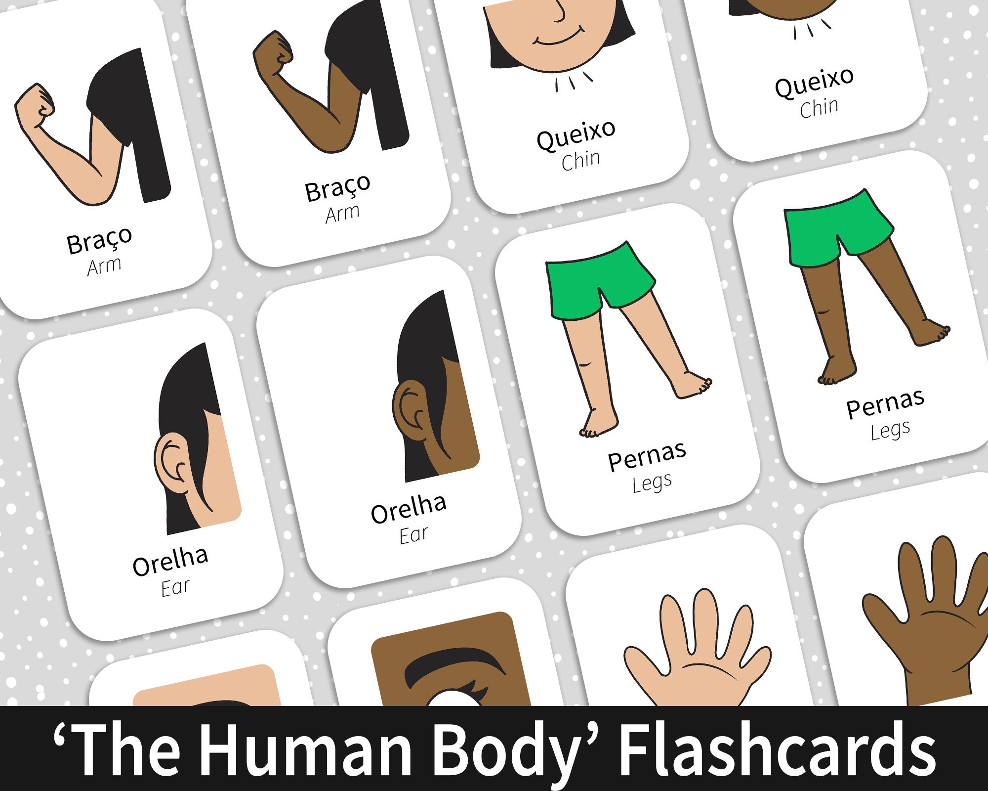 Learning Portuguese Bundle 350 Portuguese Flashcards for Kids Printable ...