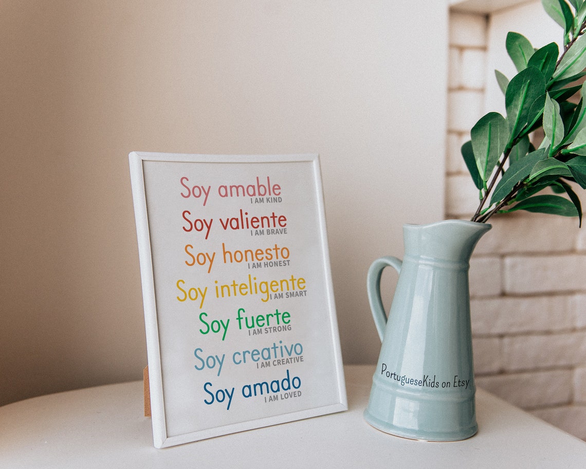 Spanish & English Affirmations Poster Printable Preschool - Etsy