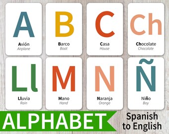 Spanish Learning Poster of the Alphabet Educational Printable - Etsy