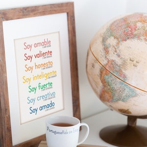 Spanish & English Affirmations Poster Printable Preschool Spanish Kid ...