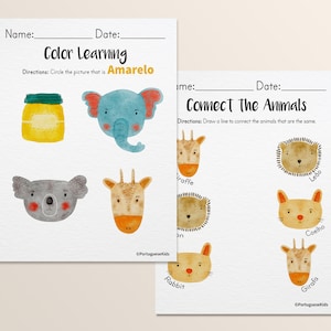 Portuguese Prek + K Bundle, 100 Pages | Portuguese Preschool ...