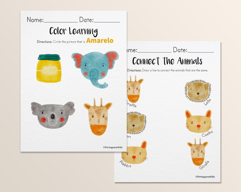 Portuguese Prek + K Bundle, 100 Pages | Portuguese Preschool ...