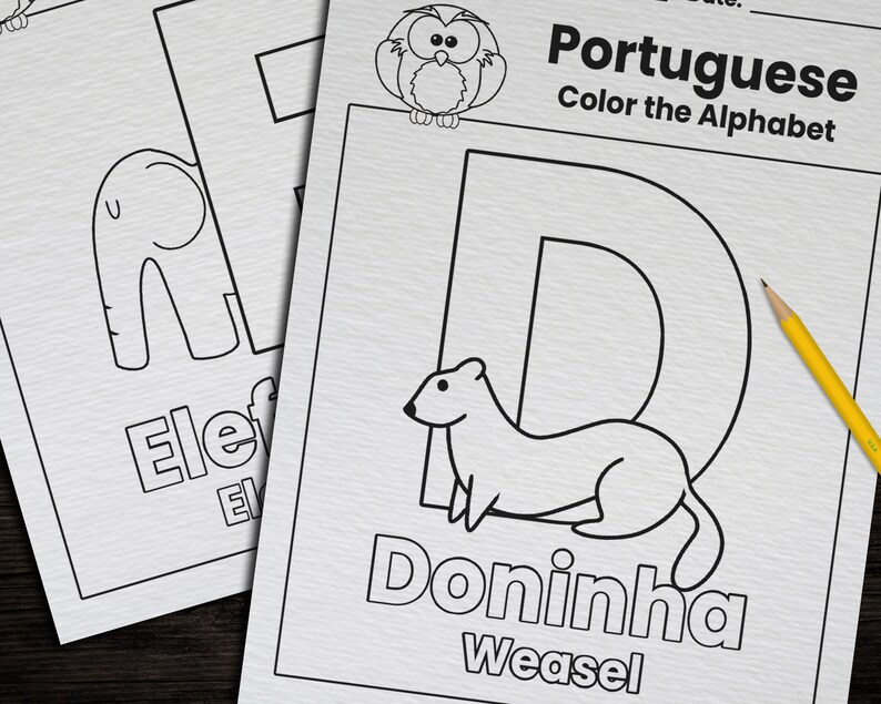 26 Portuguese Alphabet Coloring Worksheets for Kids Printable ...