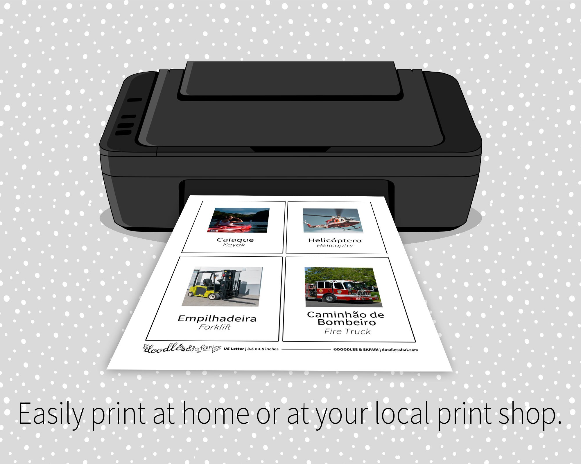 30 Portuguese & English Vehicles Brazil Flashcard Printable Cars, Boats ...