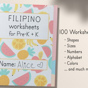 Filipino Prek + K Bundle, 100 Pages | Tagalog Preschool & Kindergarten ...