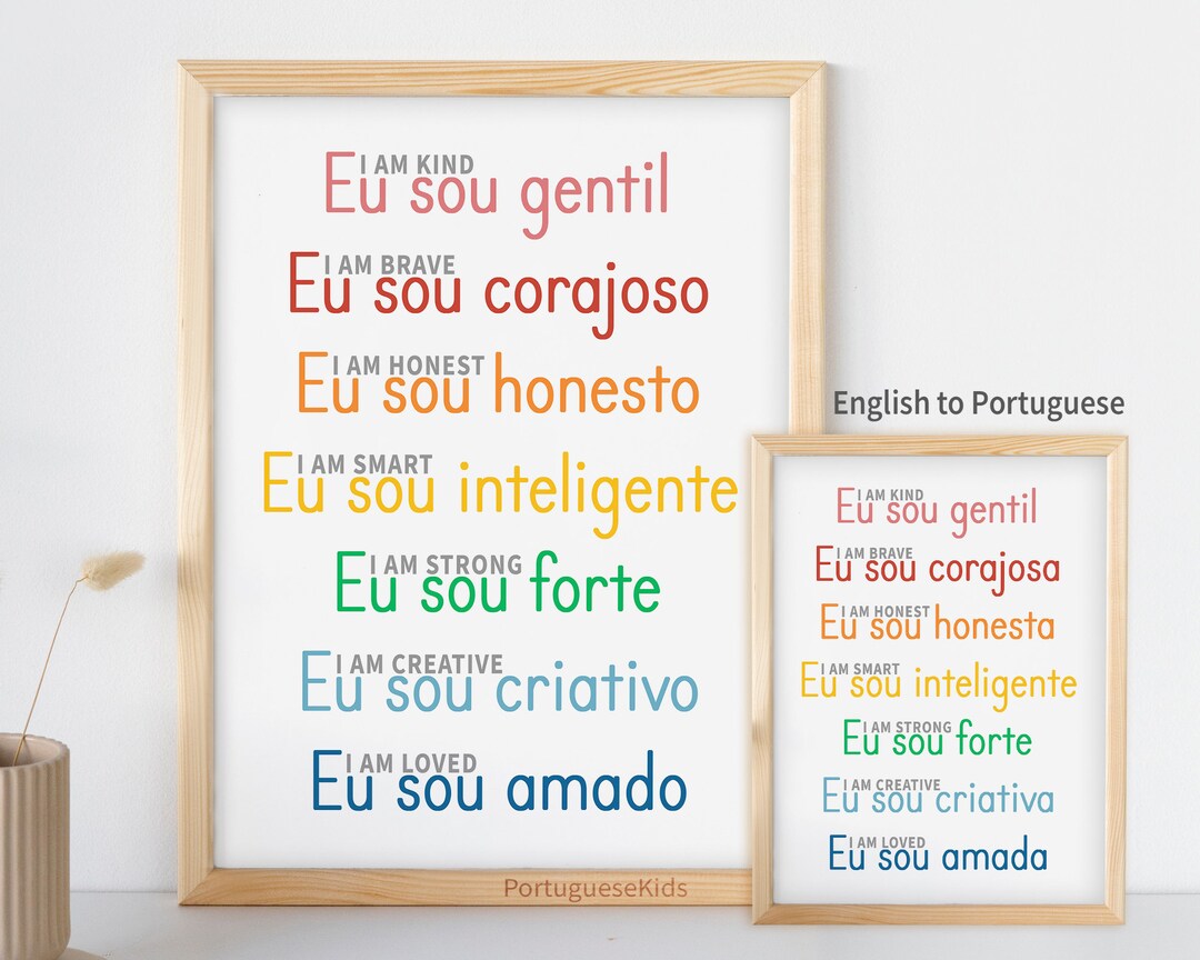 Portuguese & English Affirmations Poster Printable | Preschool Brazil ...